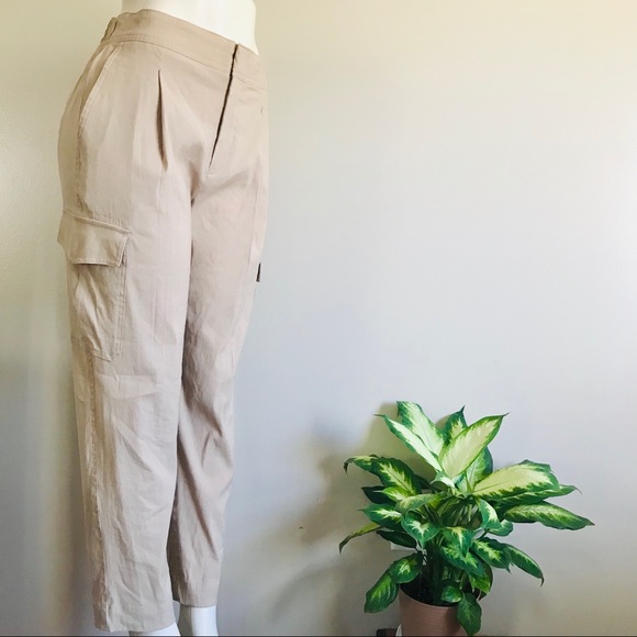 Vince | Pants & Jumpsuits | Vince Womens Oat Linen Cargo Crop Pants ...